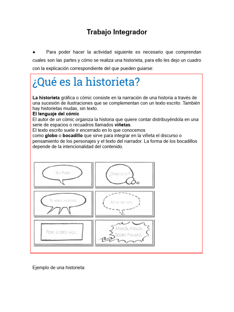 3erb - Trabajo Integrador | PDF | Cómics | Narración
