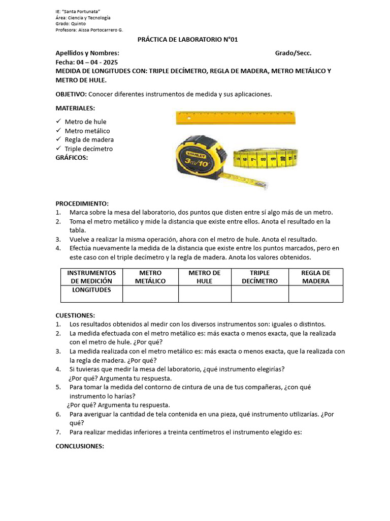 Práctica de Laboratorio | PDF | Metro | Laboratorios