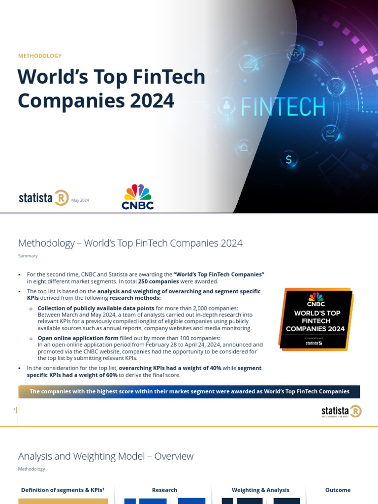 CNBCs Worlds Top FinTech Companies 2024 - Methodology | PDF | Point Of Sale | Market Segmentation
