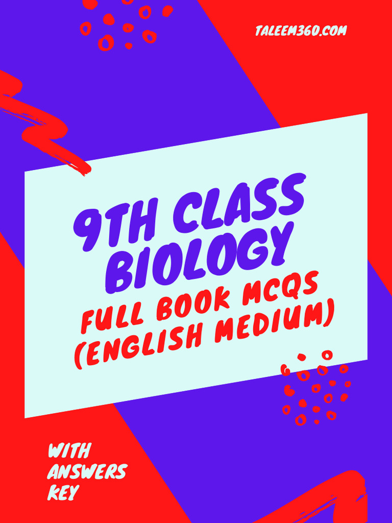 9th Biology EM Full Book MCQs With Answers PDF | PDF