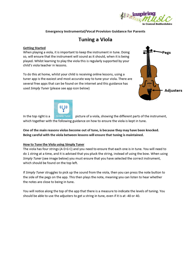 Viola Tuning Guide for Parents | PDF | Viola | String Instruments