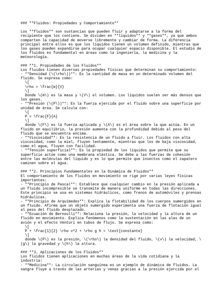 Definición y Propiedades de la Fluidez | PDF | Líquidos | Fluido