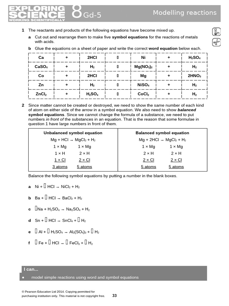 8gd5 Modelling Reactions | PDF | Chemical Reactions | Physical Chemistry