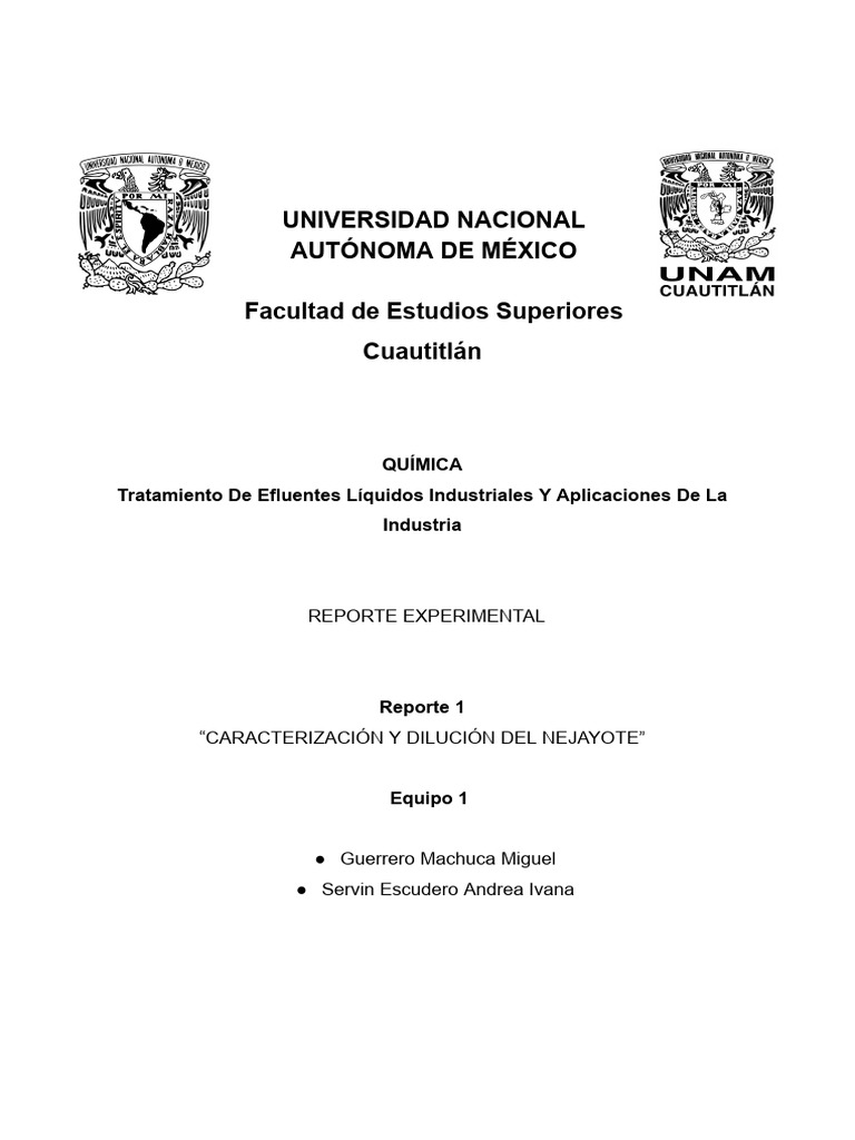 Caracterización y Dilución Del Nejayote | PDF | Color | Agua