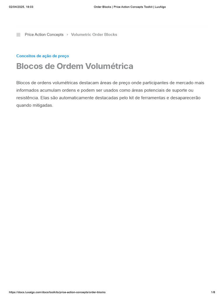Order Blocks - Price Action Concepts Toolkit - LuxAlgo | PDF | Mercado (economia) | Setor privado