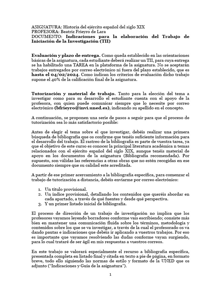 Indicaciones para El TII | PDF | Sumario abstracto) | Bibliografía