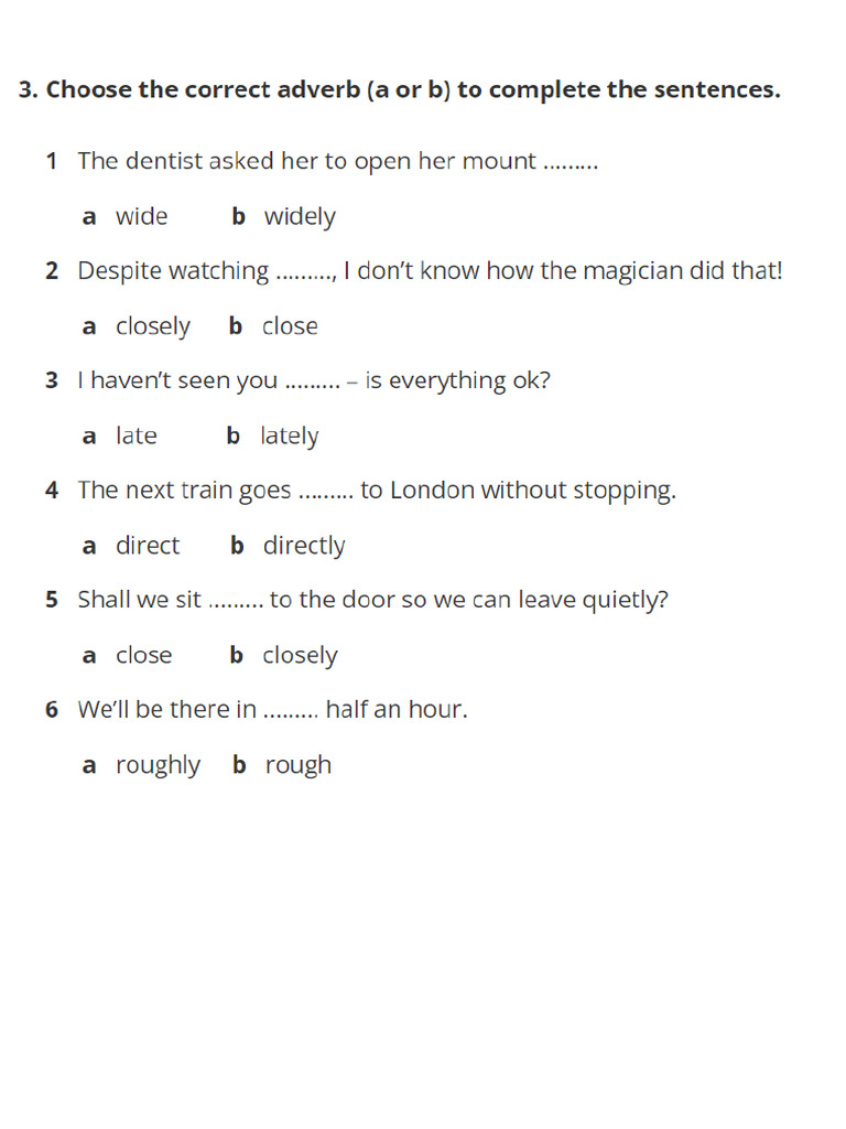 Adjective Adverbs Pdf Practice Pdf