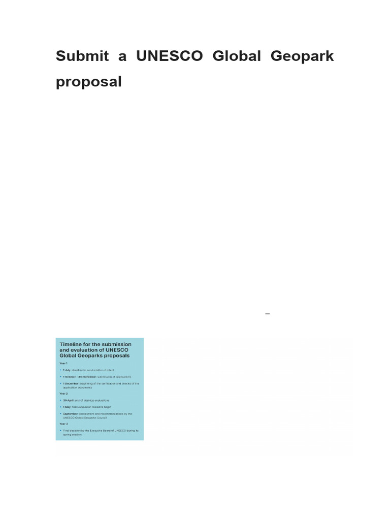0-Submit A UNESCO Global Geopark Proposal | PDF | Evaluation