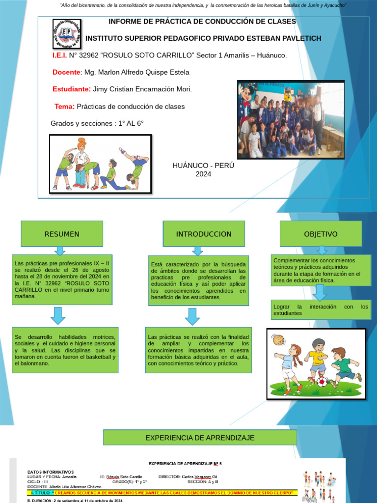 Jimmy para Exponer 2024 | PDF | Educación Física | Aprendizaje