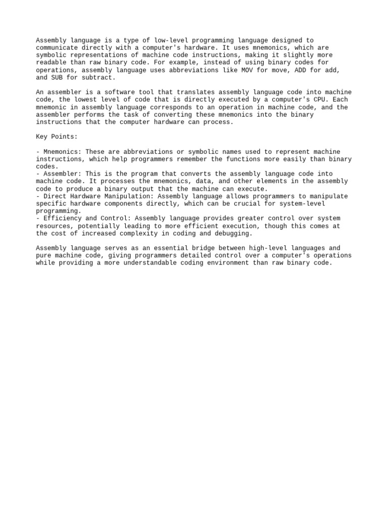 OL - Chap 4 - Assembly Language | PDF