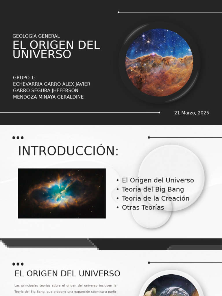 Teorías sobre el Origen del Universo | PDF | Big Bang | Universo