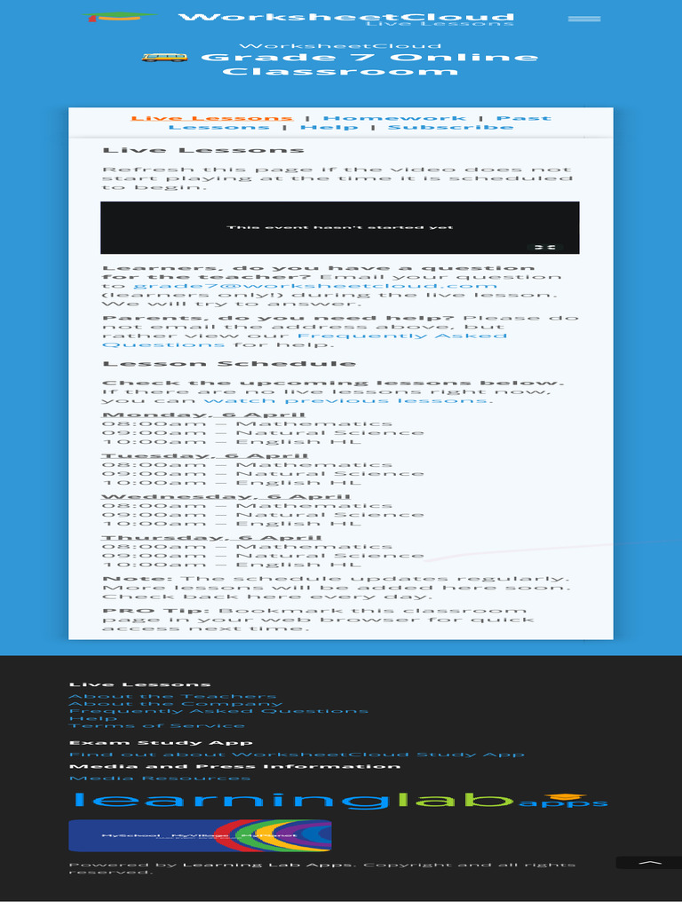 Grade 7 Online Classroom WorksheetCloud | PDF