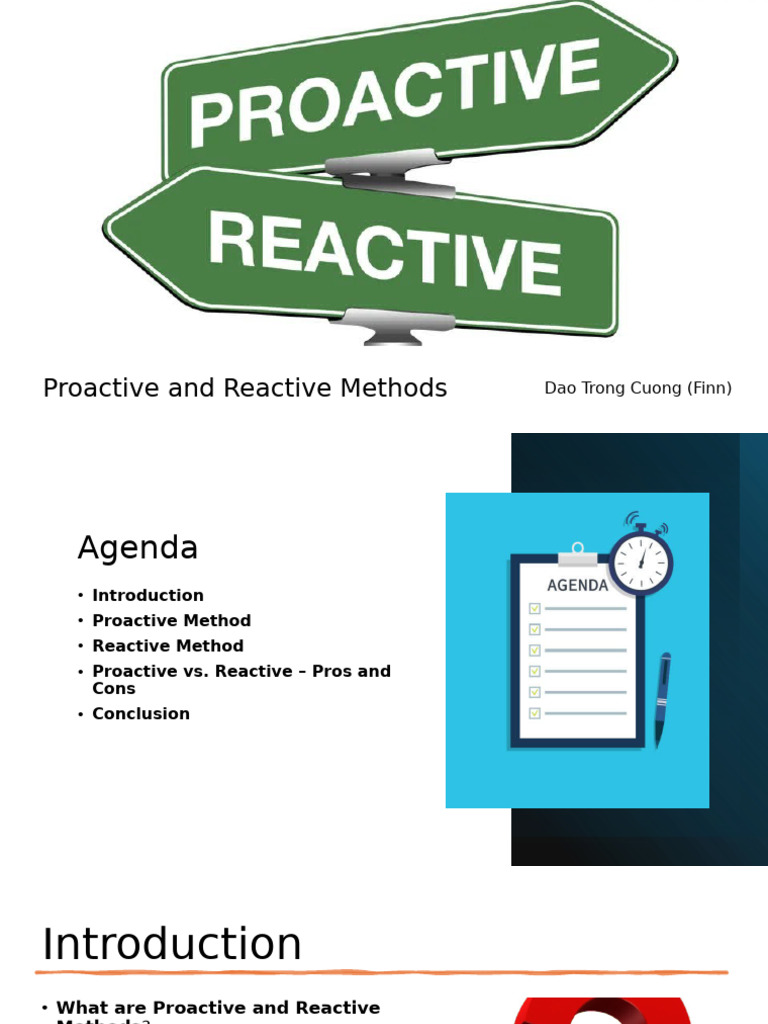 Proactive vs. Reactive Methods Explained | PDF