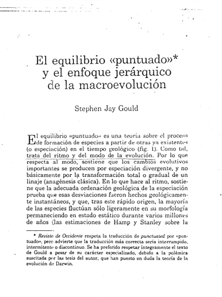 Equilibrio Punteado y Macroevolucion | PDF
