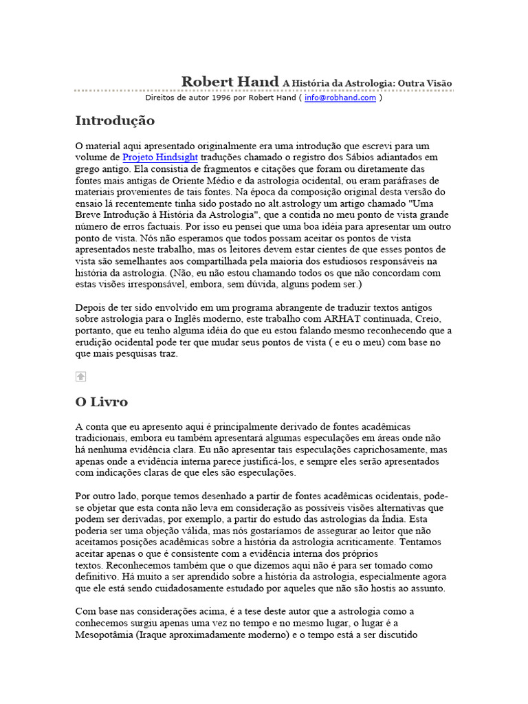 História da Astrologia por Robert Hand | PDF | Babilônia | Zodíaco