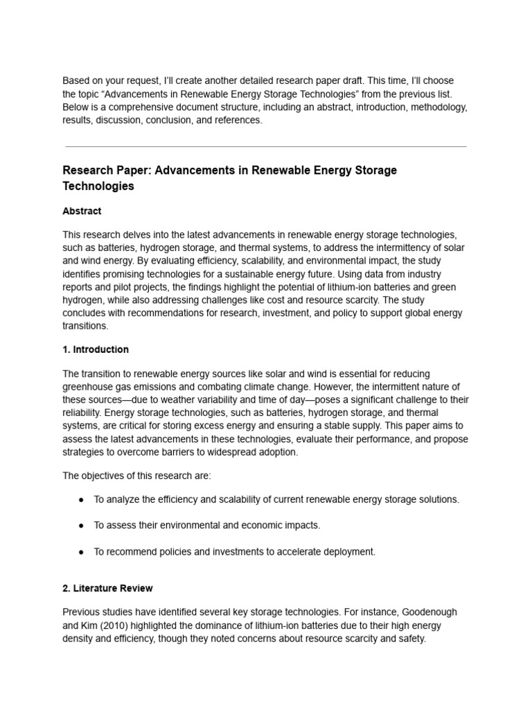 Renewable Energy Storage Advances | PDF | Energy Storage | Renewable Energy