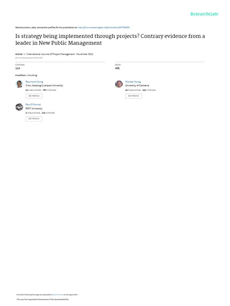 Is Strategy Being Implemented Through Projects? Contrary Evidence From ...