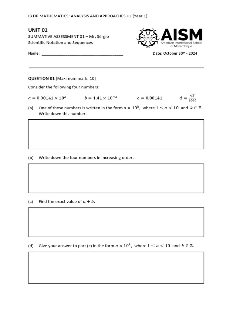 2024 - Grade 11 - S01 (Sequences and Series) | PDF | Mathematics ...