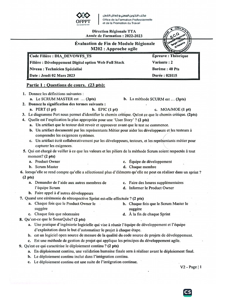 EFMR TTA Approche Agile 2023 | PDF