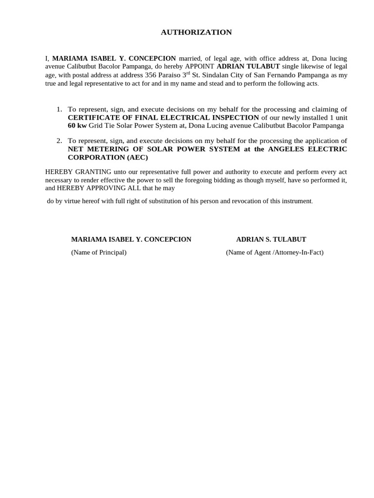 Net Metering Spa and Letter of Intent | PDF | Sustainable Development ...