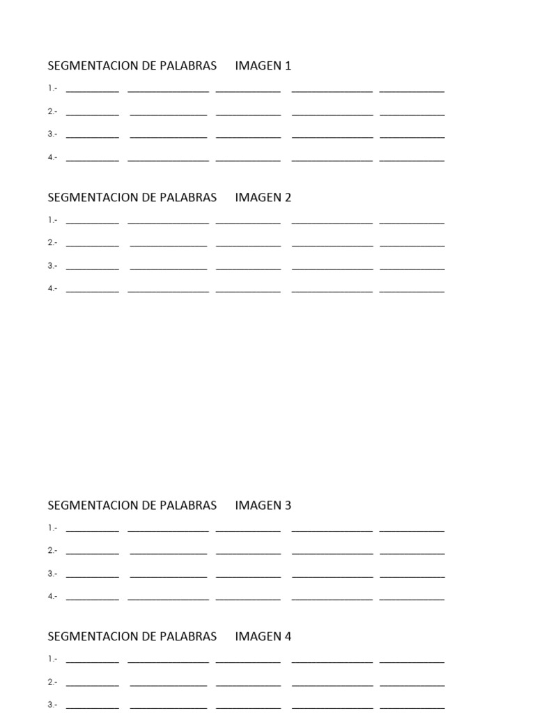 Segmentación de Palabras para Niños | PDF