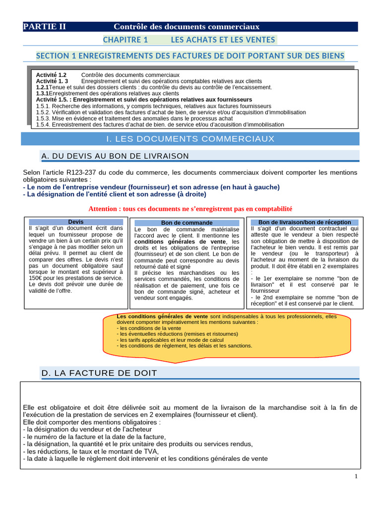 Contrôle des Documents Commerciaux | PDF | Facture | Taxe sur la valeur ajoutée