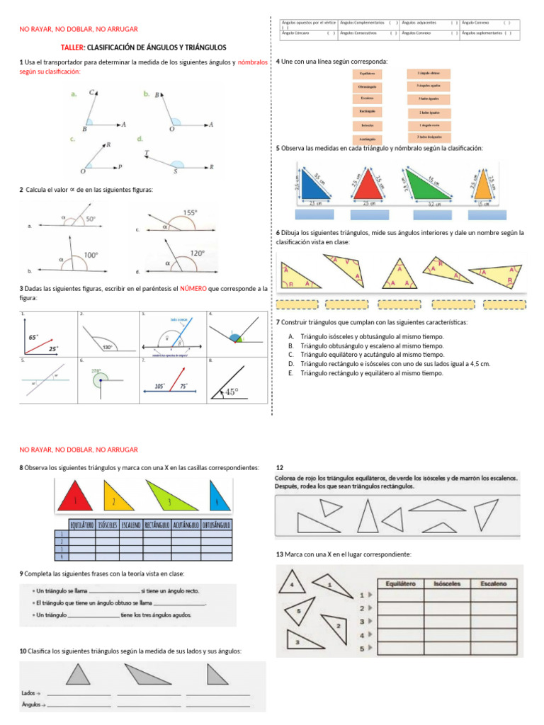 Taller Trigonometria Angulos Triangulos | PDF