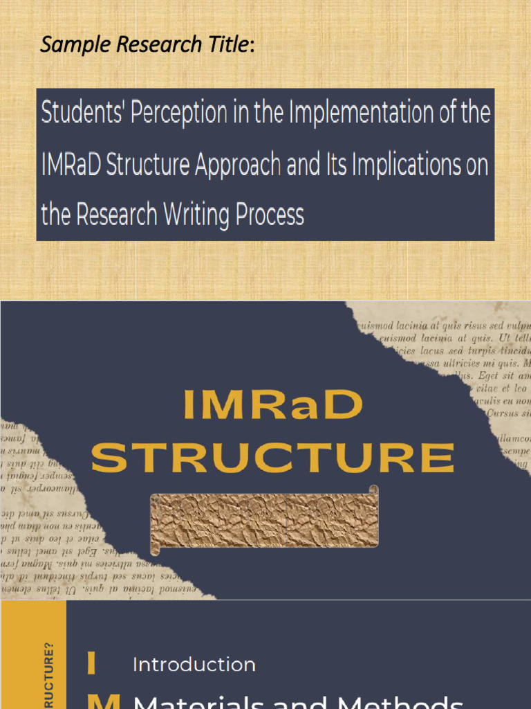 IMRAD - Materials and Methods | PDF