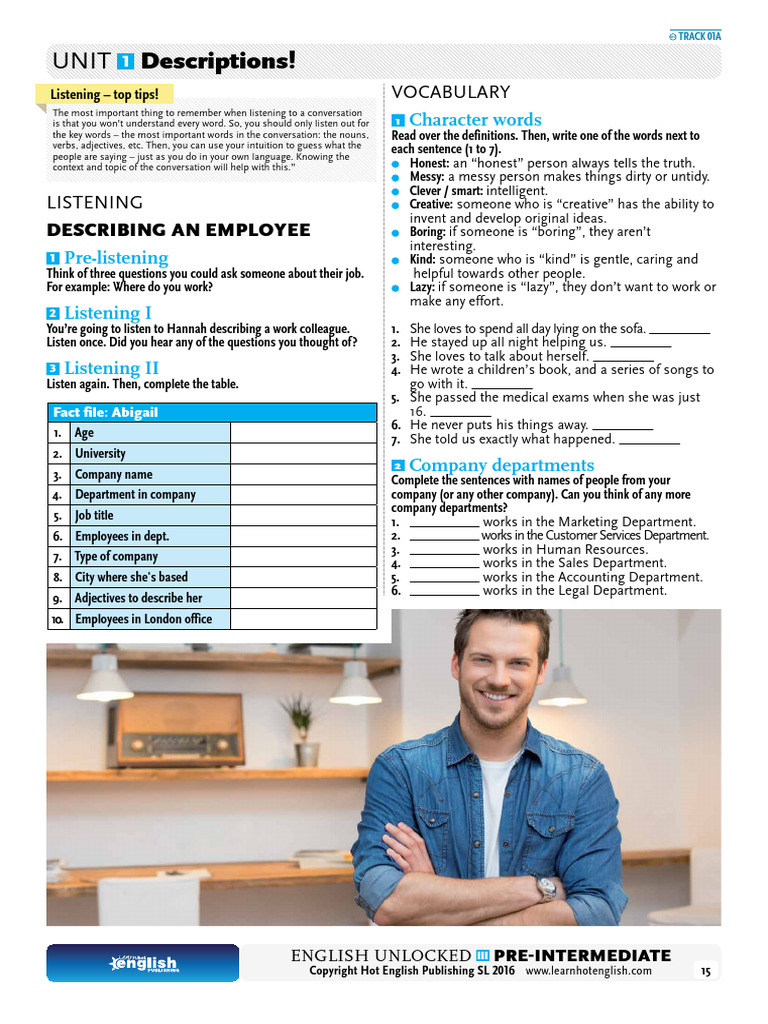 English Unlocked Book III Pre Intermediate A2 3 - 15 | PDF | English ...