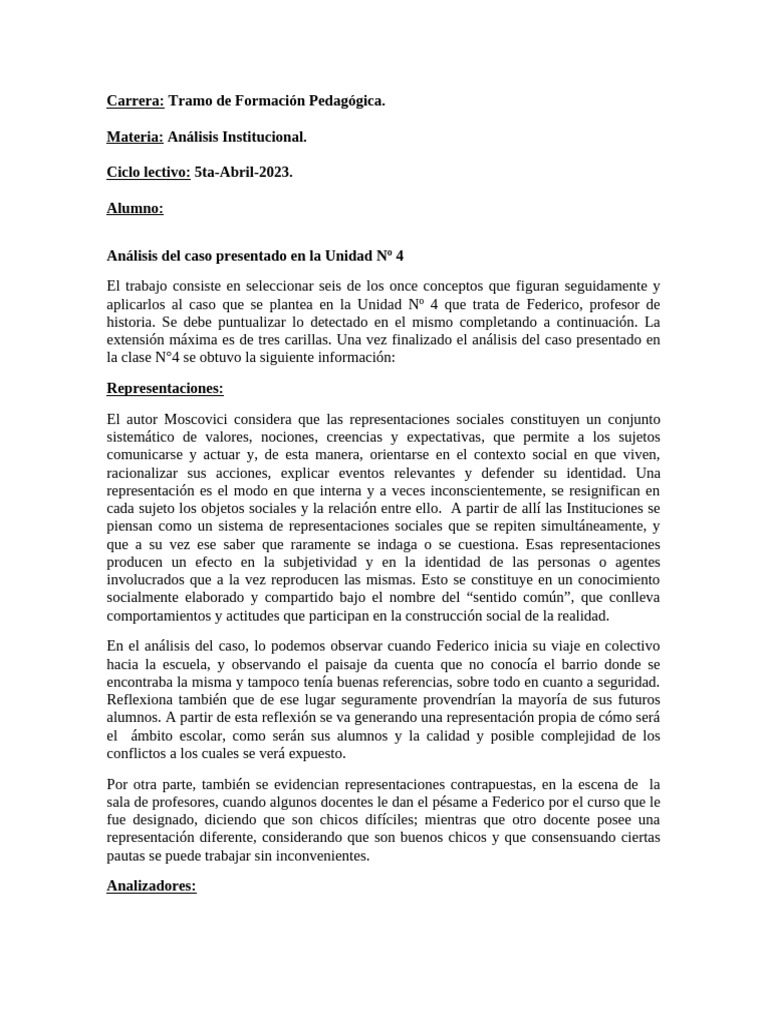 Berardoni Fernando, AI - TF | PDF | Maestros | Institución