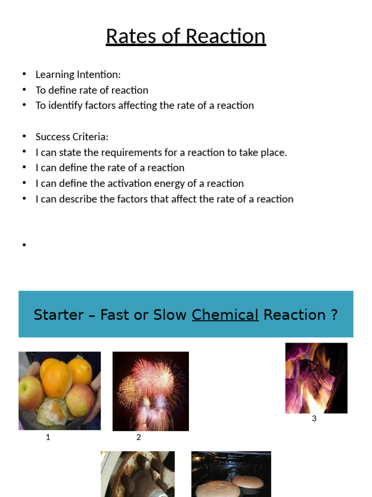 Rates of Reaction Revision | PDF | Reaction Rate | Chemical Reactions