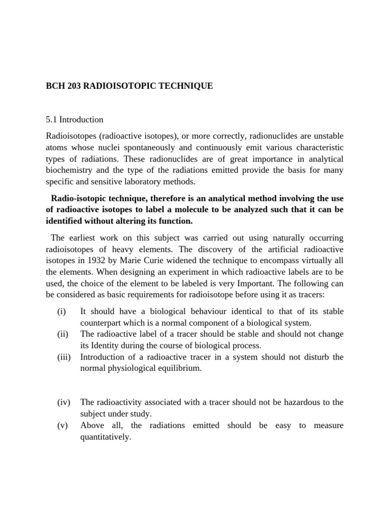 Radioisotopic Techniques in Biochemistry | PDF | Neutron | Radioactive ...