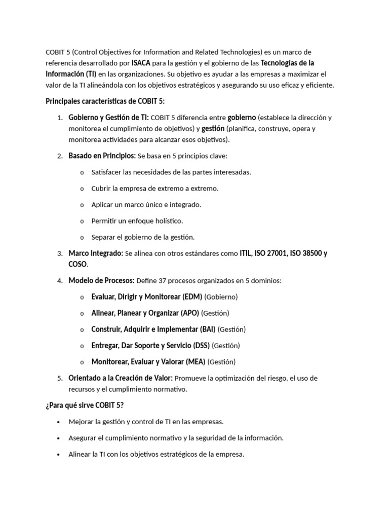 Cobit 5 | PDF | Cobit | Itil
