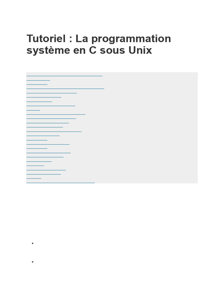 Programmation système en C sous Unix | PDF | Système d'exploitation ...