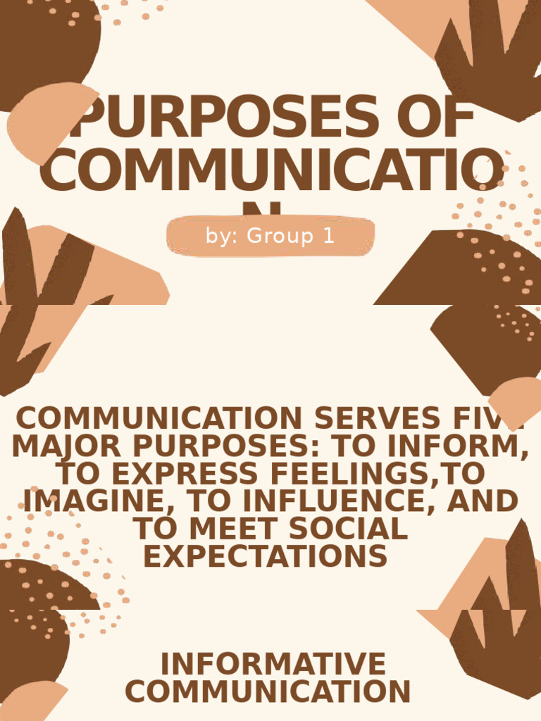 Five Major Purposes of Communication | PDF | Communication | Rituals