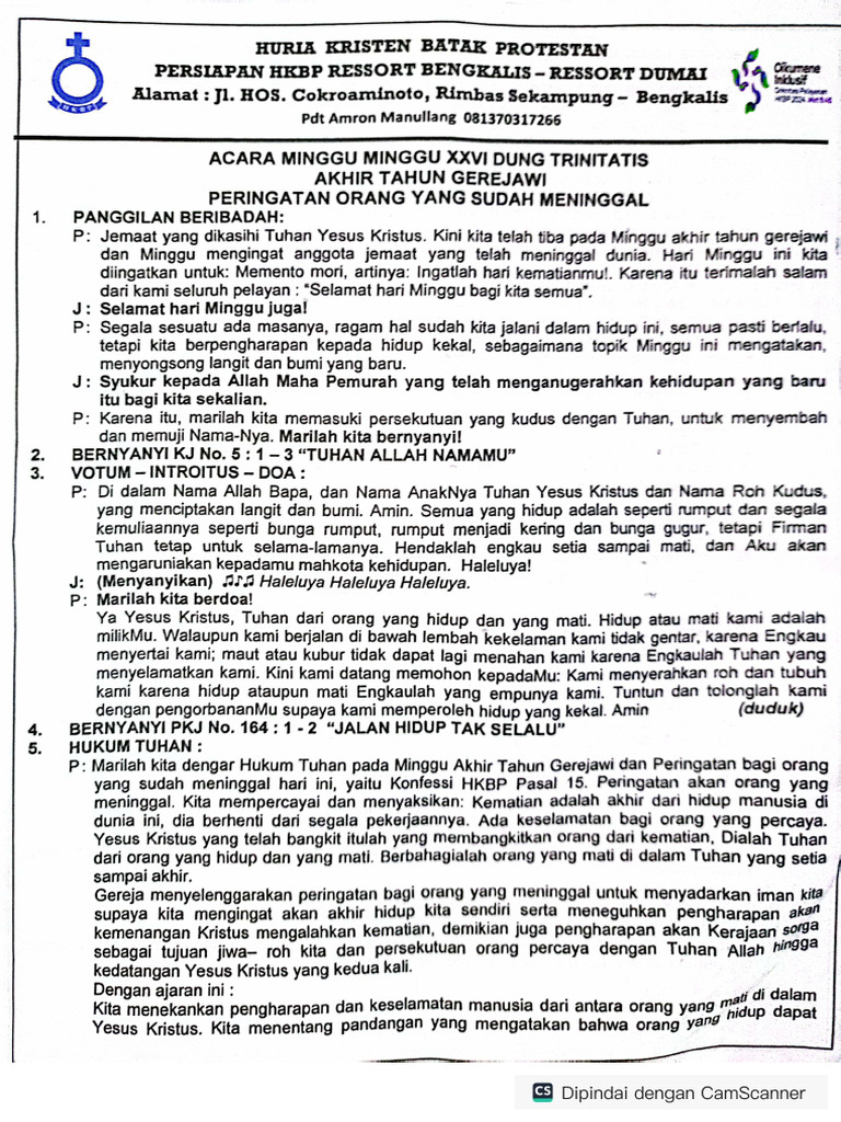 ACARA MINGGU XXVI DUNG TRINITATIS | PDF