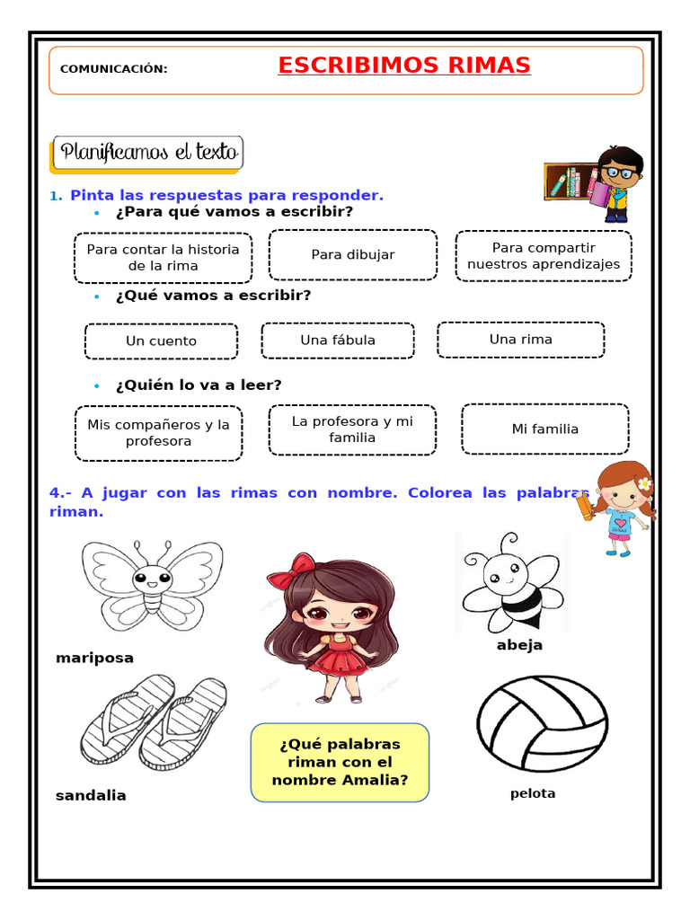 Ficha Com Escribimos Una Rima | PDF