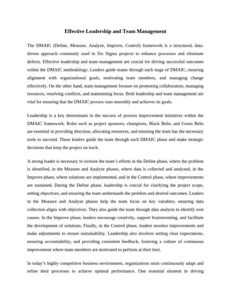 Effective Leadership and Team Management | PDF | Performance Indicator | Goal