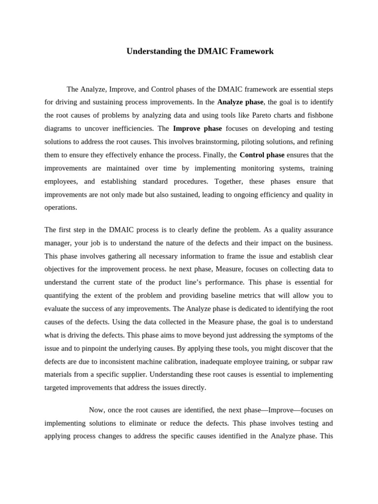 Understanding the DMAIC Framework | PDF | Business