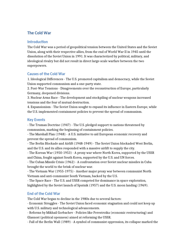 Overview of the Cold War Era | PDF | Cold War | Soviet Union