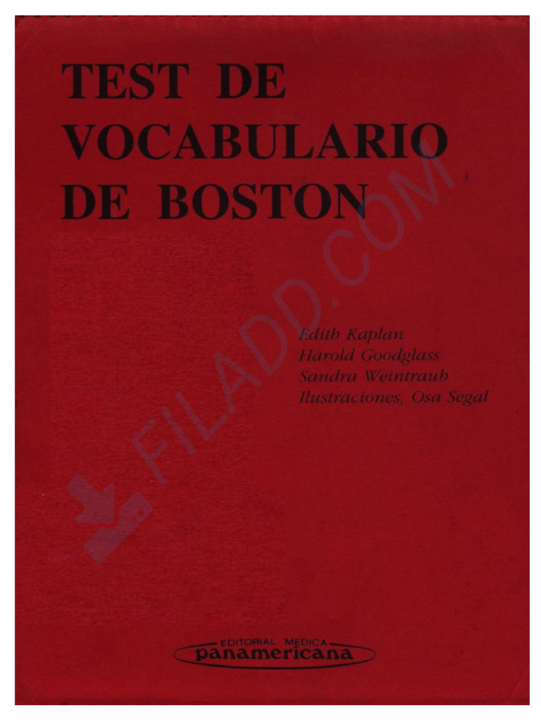 6 TEST de BOSTON Test de Vocabulario de Boston LAMINAS | PDF