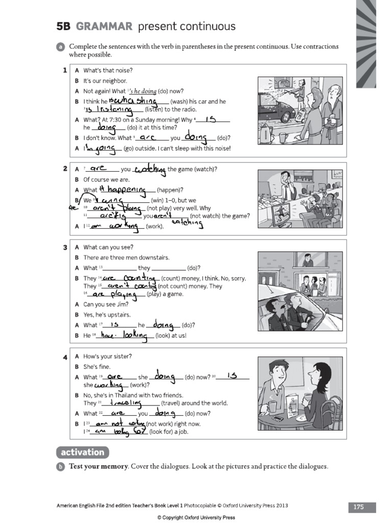 Present Continuous Aef | PDF