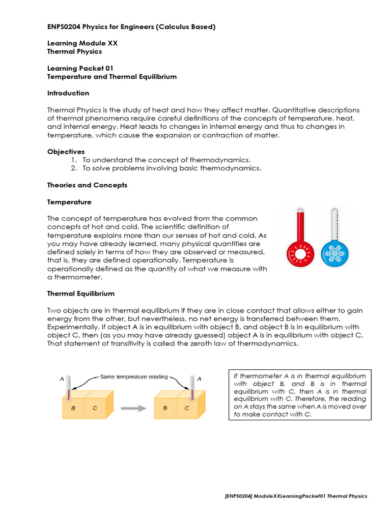 (ENPS0204) LMXXLP01 Thermal Physics | PDF | Temperature | Thermodynamics