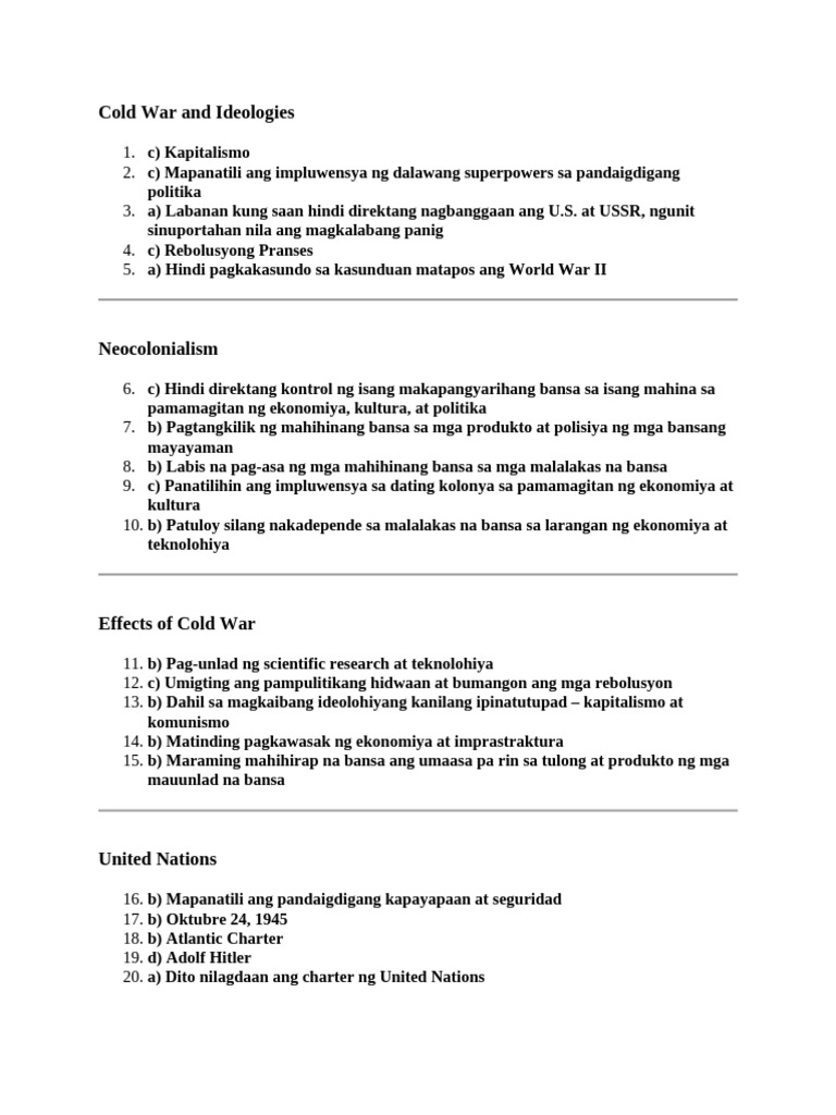 Answer Key Grade 8 | PDF
