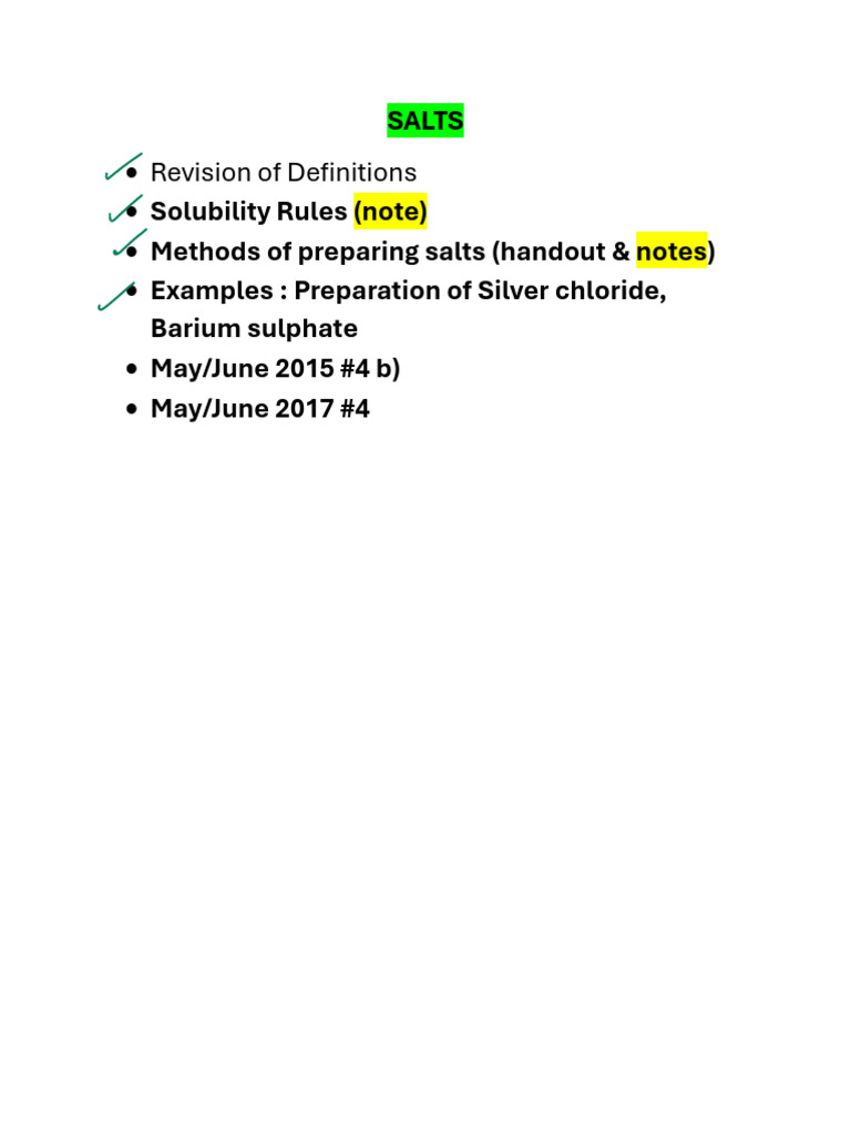 Salts Notes | PDF