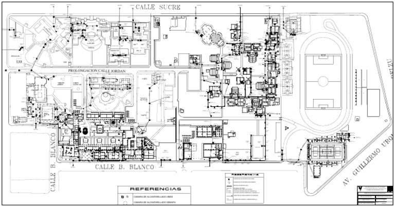 Plano Umss Red de Alcantarillado Leyenda Cajetin Etc | PDF