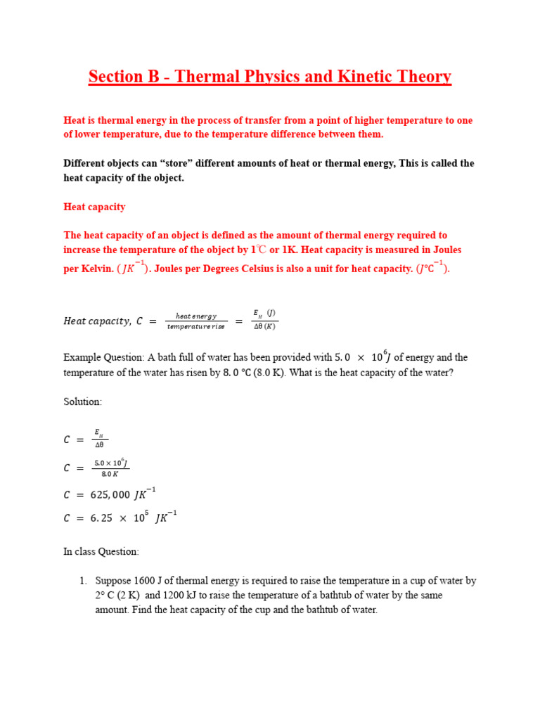 Thermal Physics | PDF | Heat Capacity | Heat