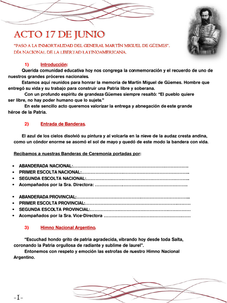 Acto 17 de Junio Güemes. | PDF