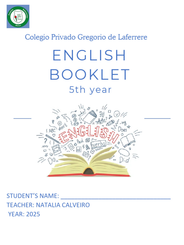 English Booklet 5th Year PDF | PDF | Evaluación | Lingüística