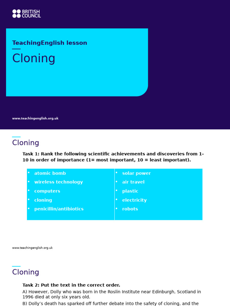 Cloning: Ethical Debates and Lessons | PDF | Cloning | Biology